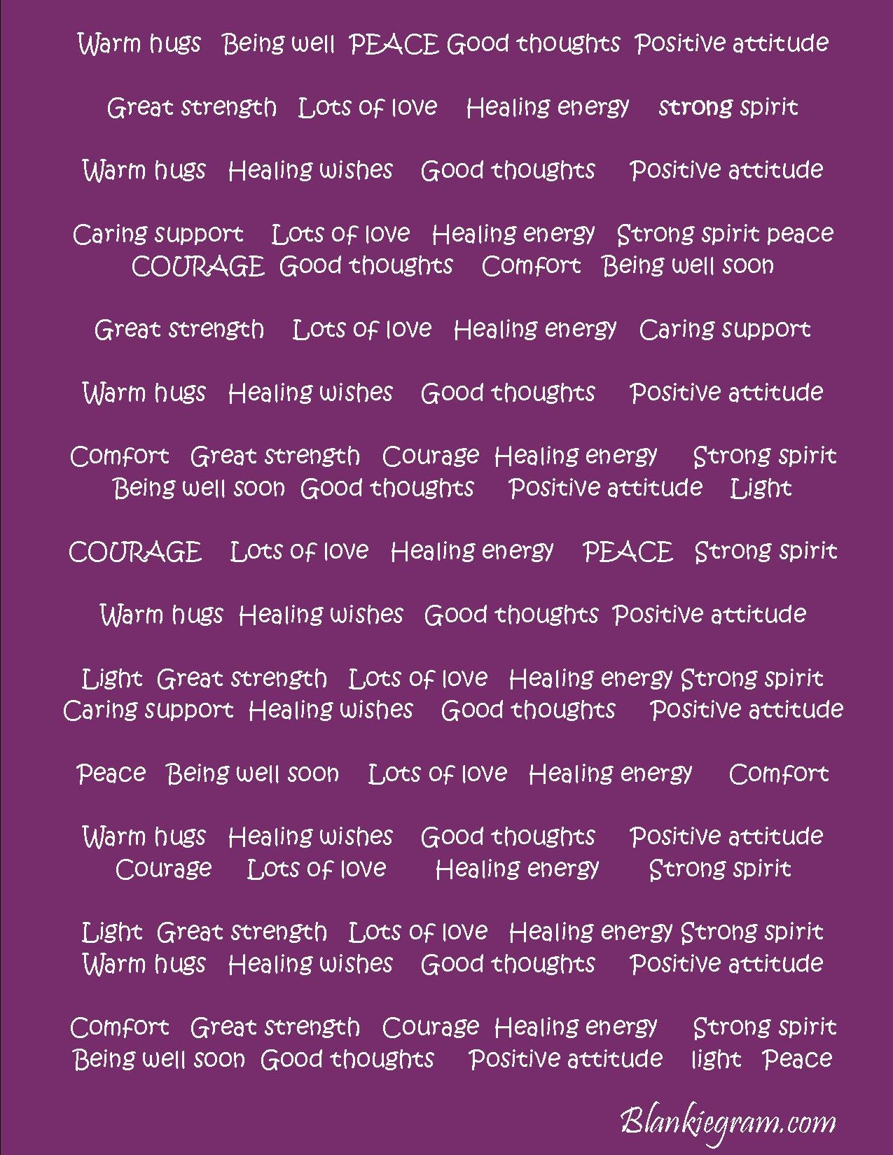 Healing Thoughts Blanket The Perfect Caring Gift (Purple) – BlankieGram ...