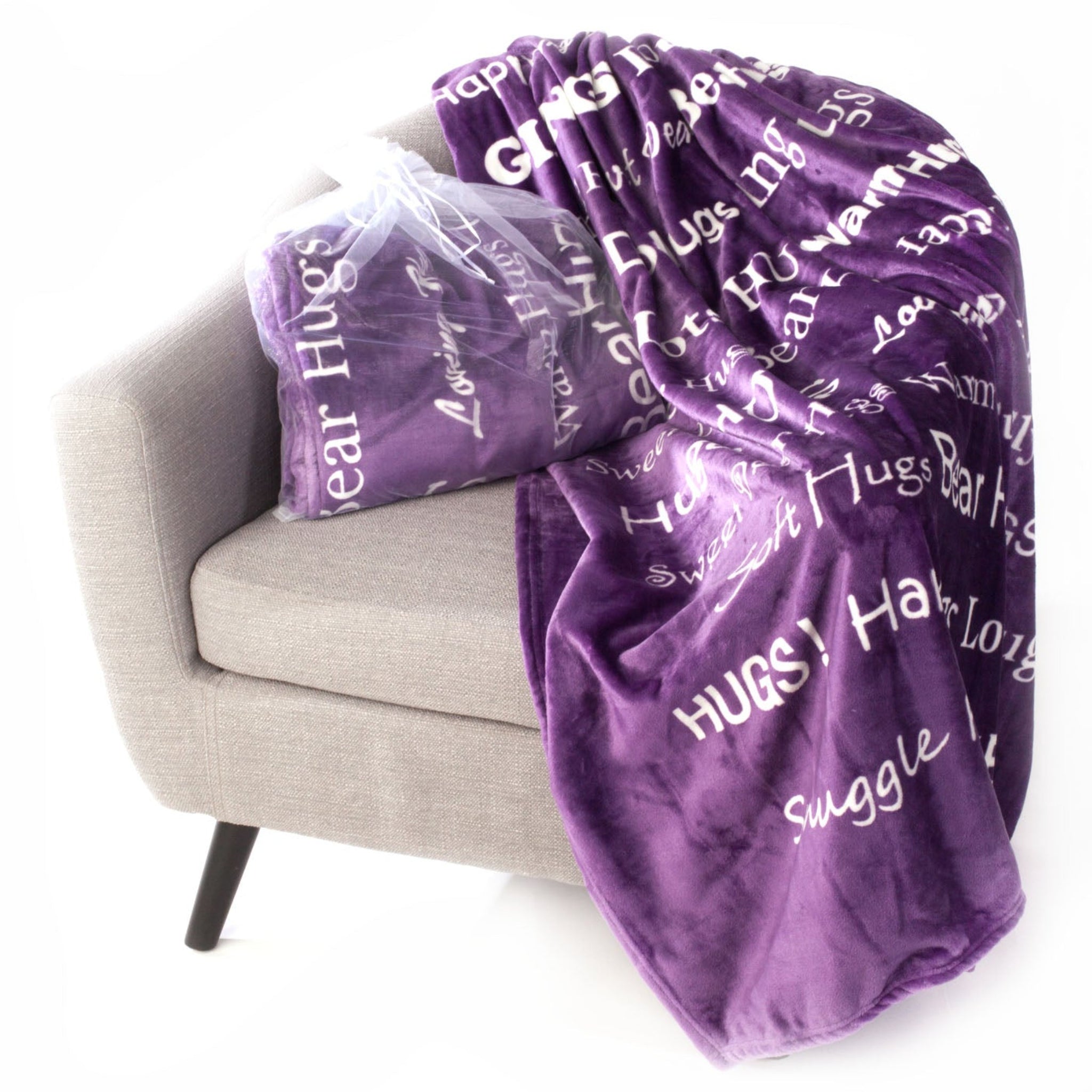 Hugs Blanket The Perfect Caring Gift (Purple) – BlankieGram.com, Inc.